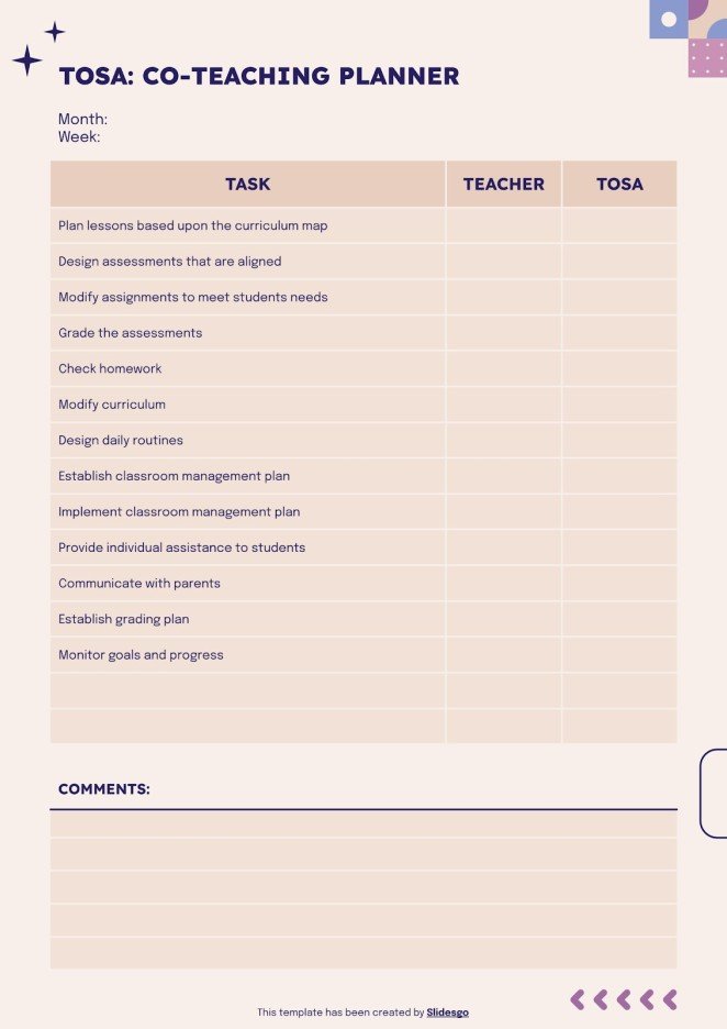 Teacher On Special Assignment Planner Presentation