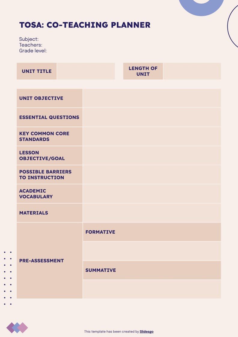 Teacher On Special Assignment Planner Presentation