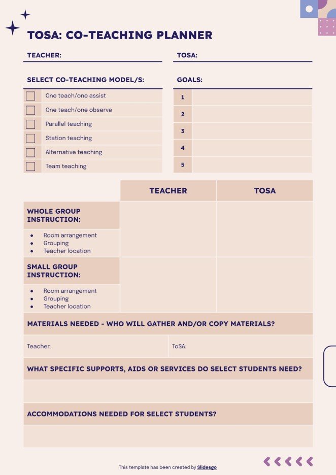 Teacher On Special Assignment Planner Presentation