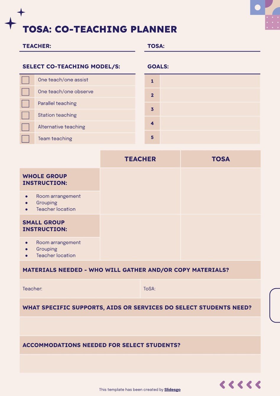 Teacher On Special Assignment Planner Presentation