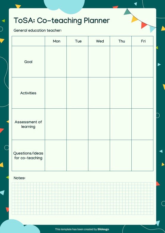 Teacher On Special Assignment - TOSA - Co-teaching Template Presentation