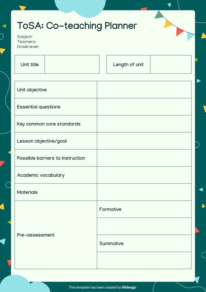 Teacher On Special Assignment - TOSA - Co-teaching Template Presentation