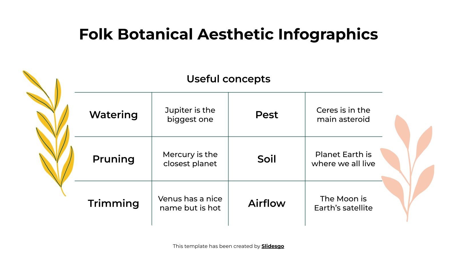 Folk Botanical Aesthetic Infographics Template