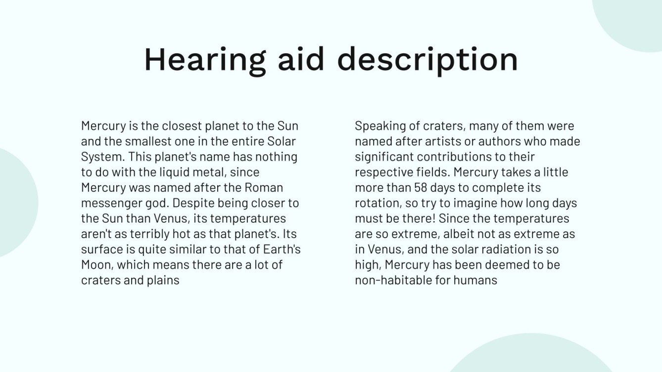 Hearing Aids for Hearing Impaired Presentation