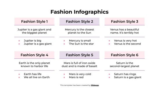 Fashion Infographics Presentation