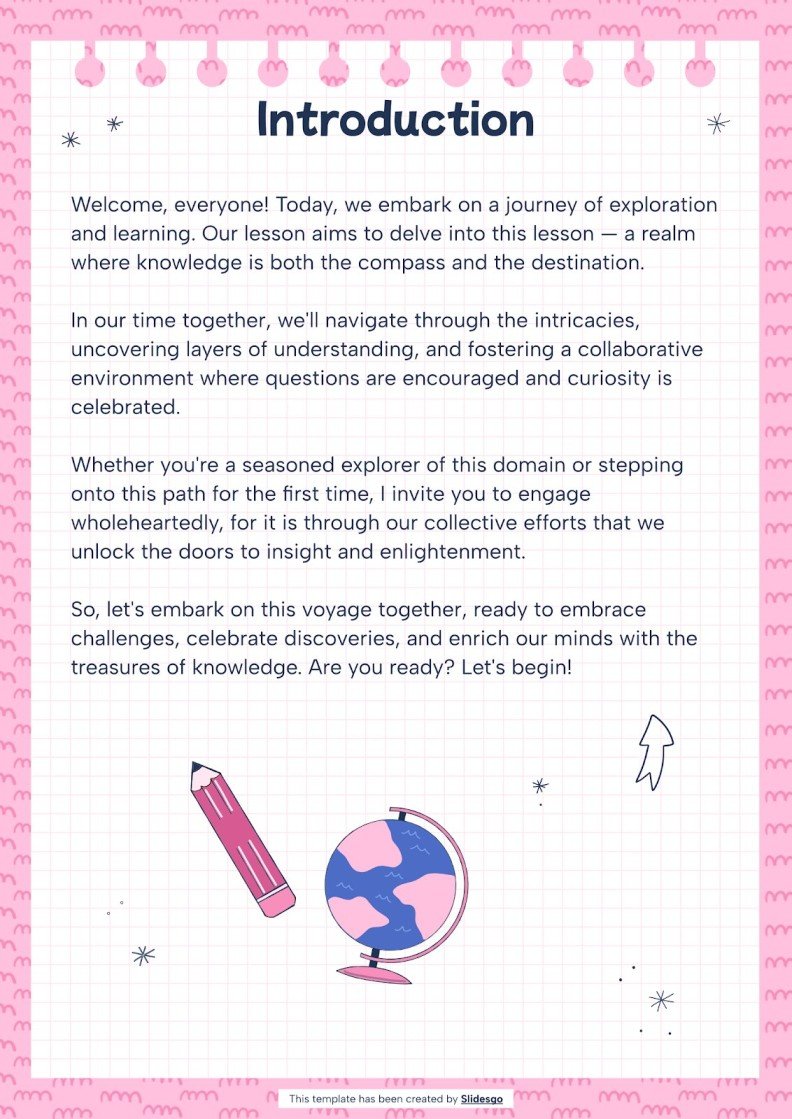 Pink Lesson Presentation