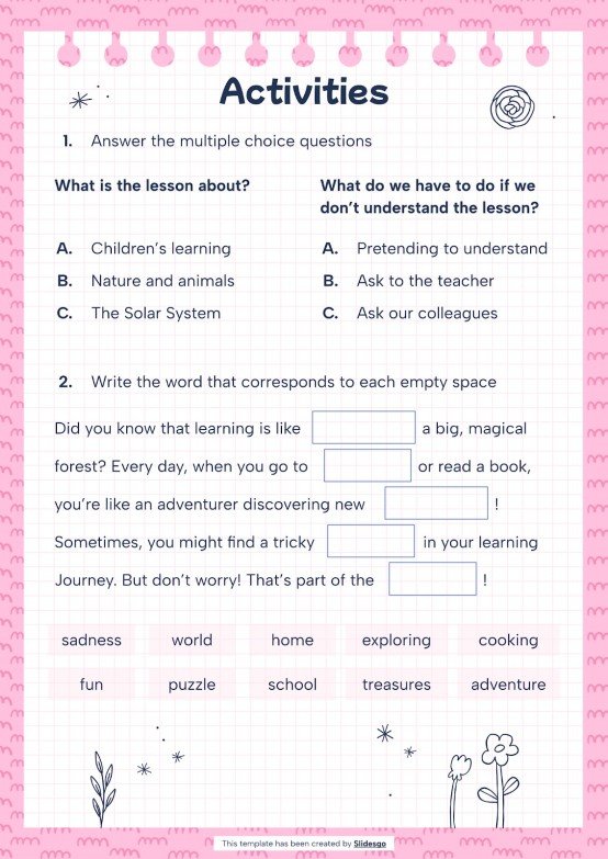 Pink Lesson Presentation