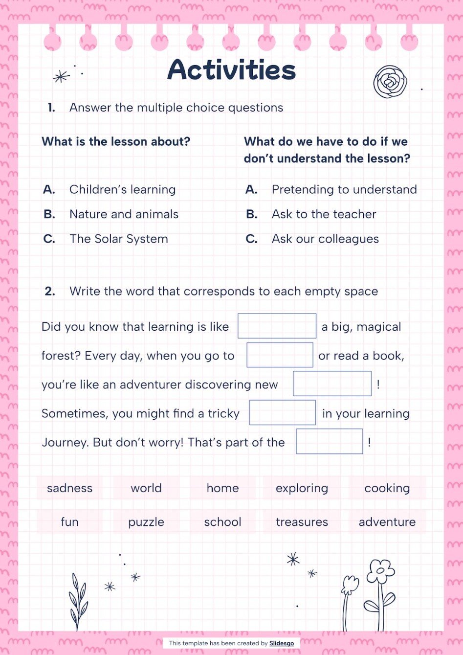 Pink Lesson Presentation