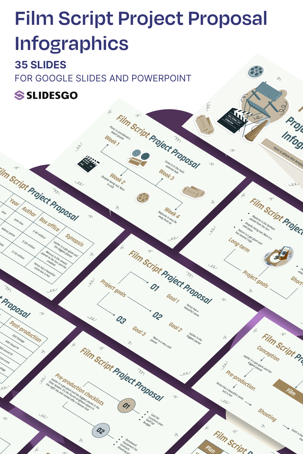 Film Script Project Proposal Infographics Presentation