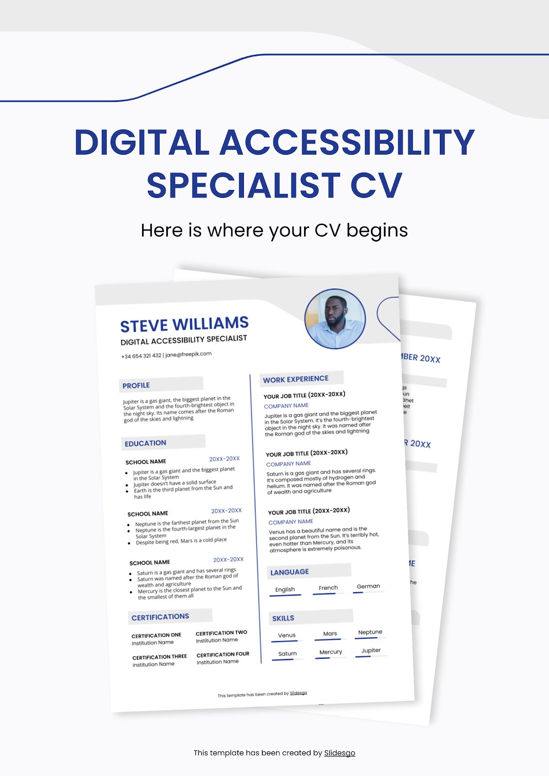 Digital Accessibility Specialist CV Presentation