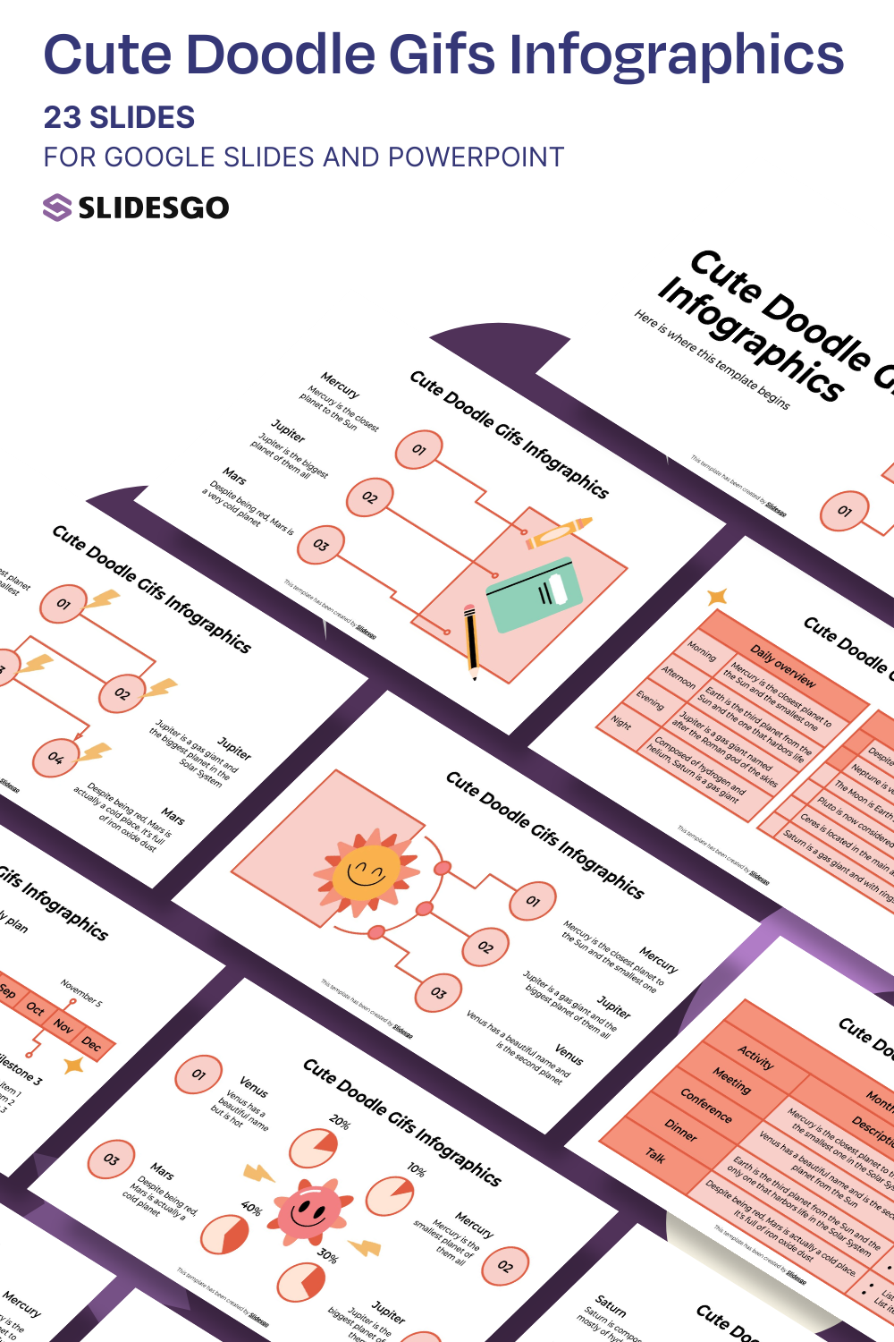 Cute Doodle Gifs Infographics Template