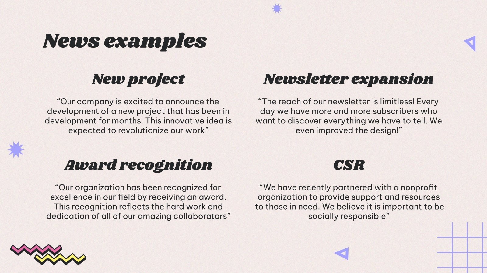 90's Theme Newsletter Presentation