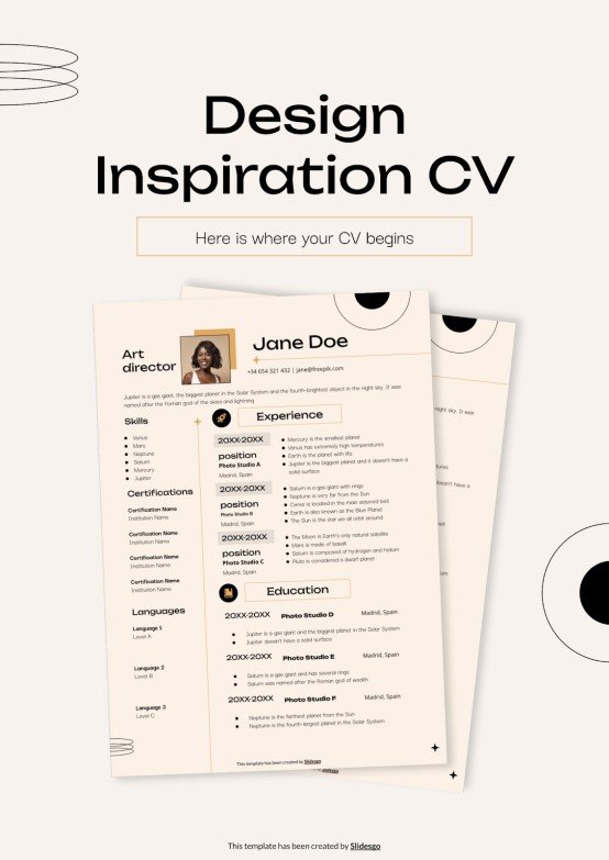 Design Inspiration CV Presentation