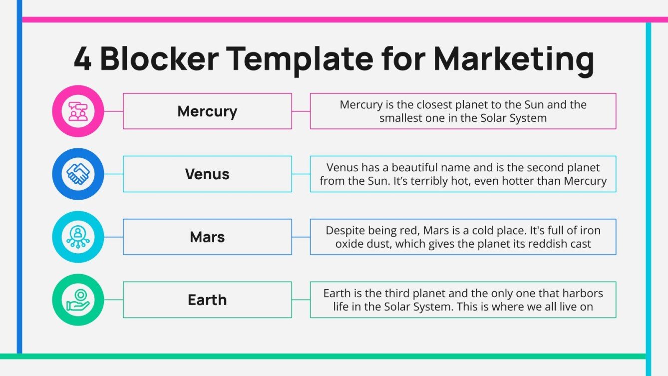 4 Blocker Template for Marketing Presentation
