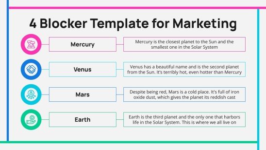 4 Blocker Template for Marketing Presentation
