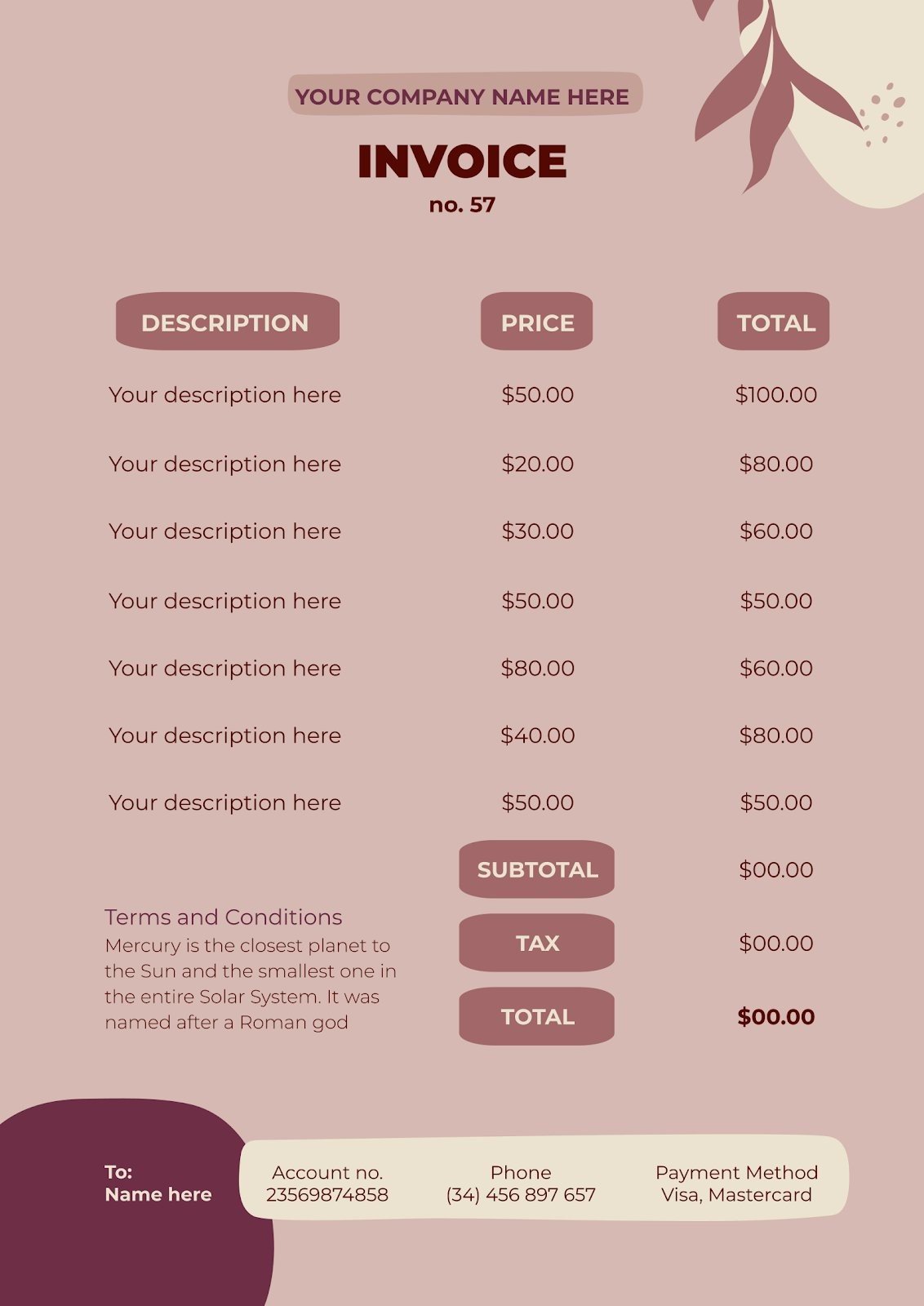 Illustrator Doodle Invoice | Google Slides and PowerPoint