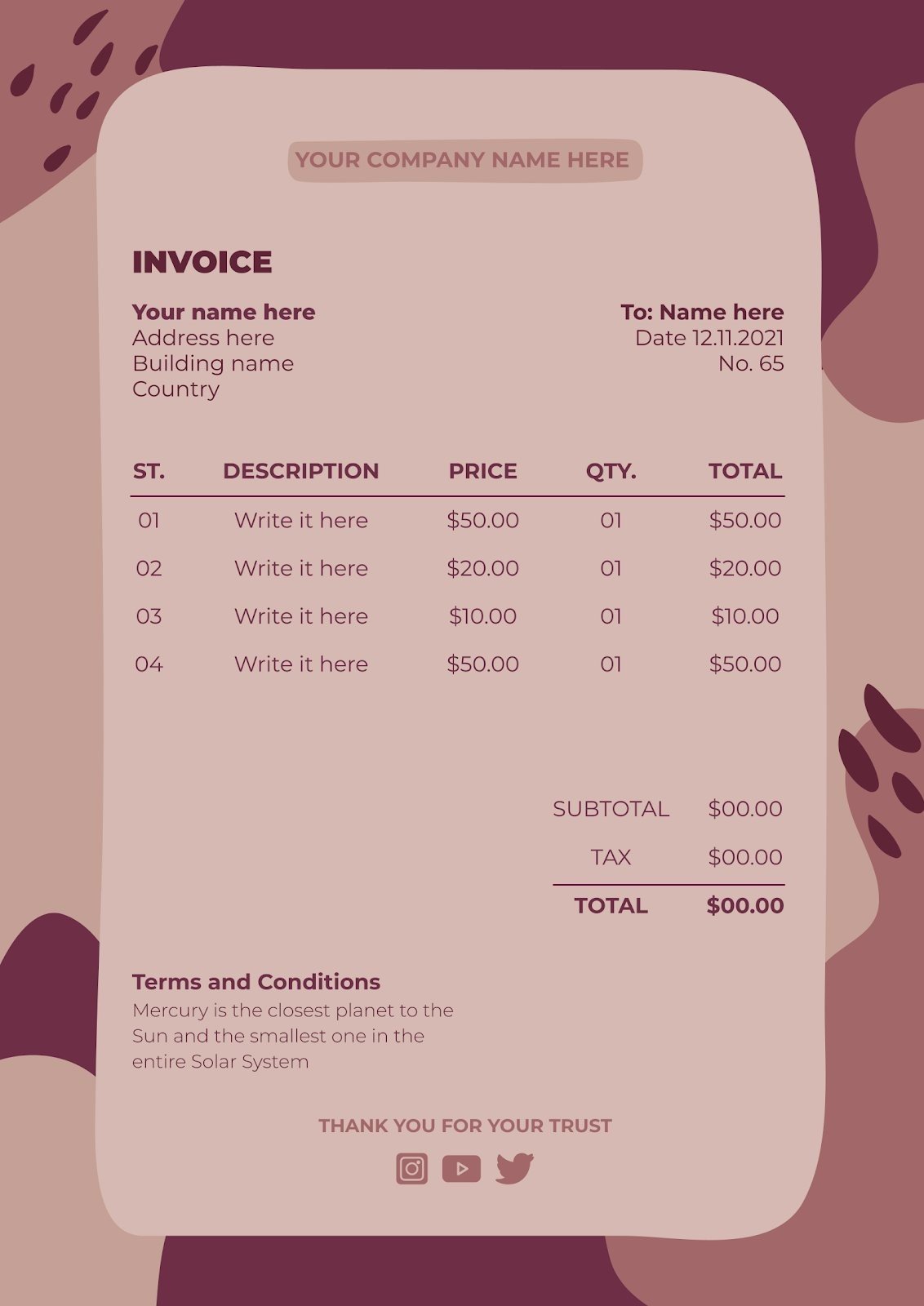 Illustrator Doodle Invoice | Google Slides and PowerPoint