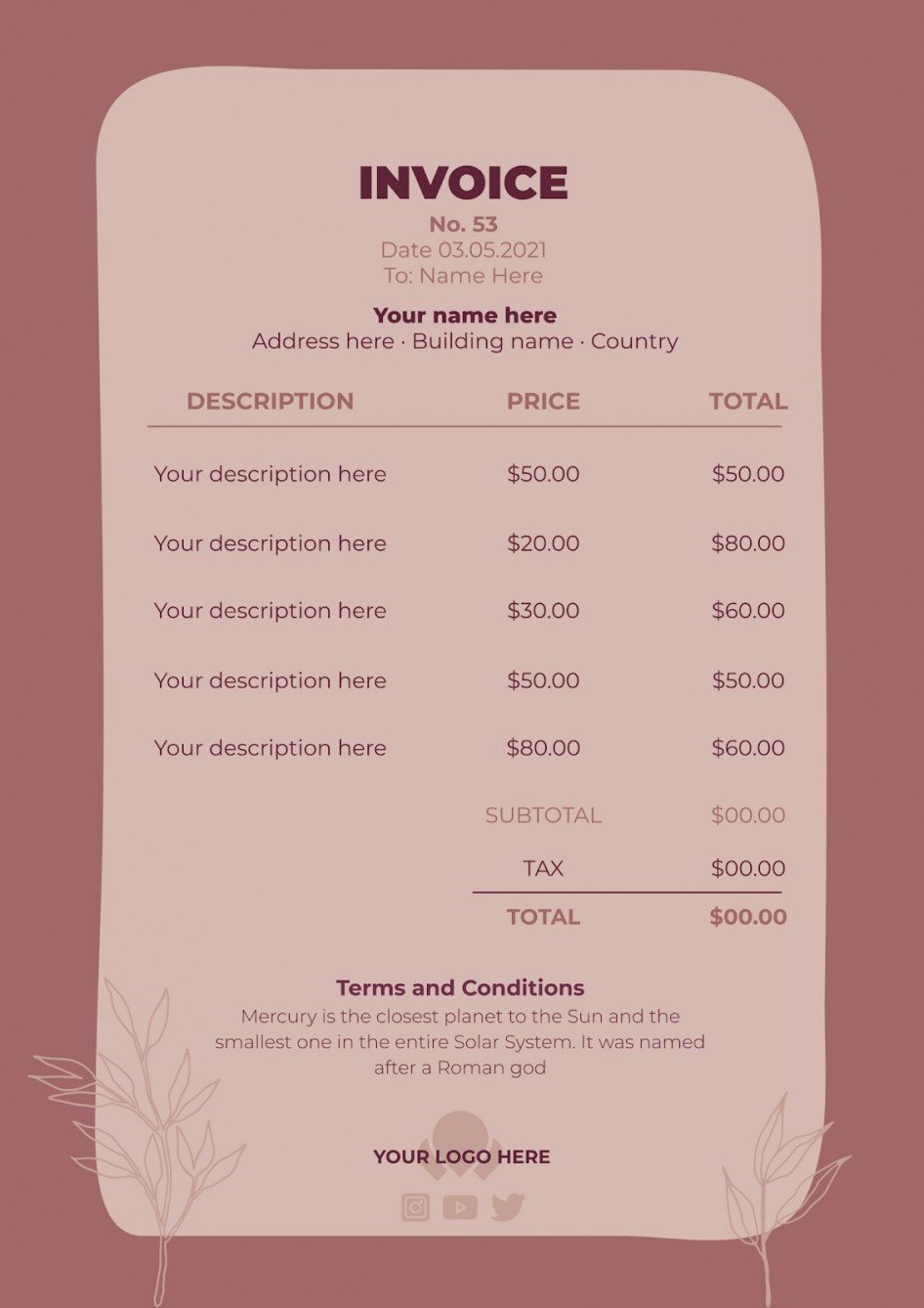 Illustrator Doodle Invoice | Google Slides and PowerPoint