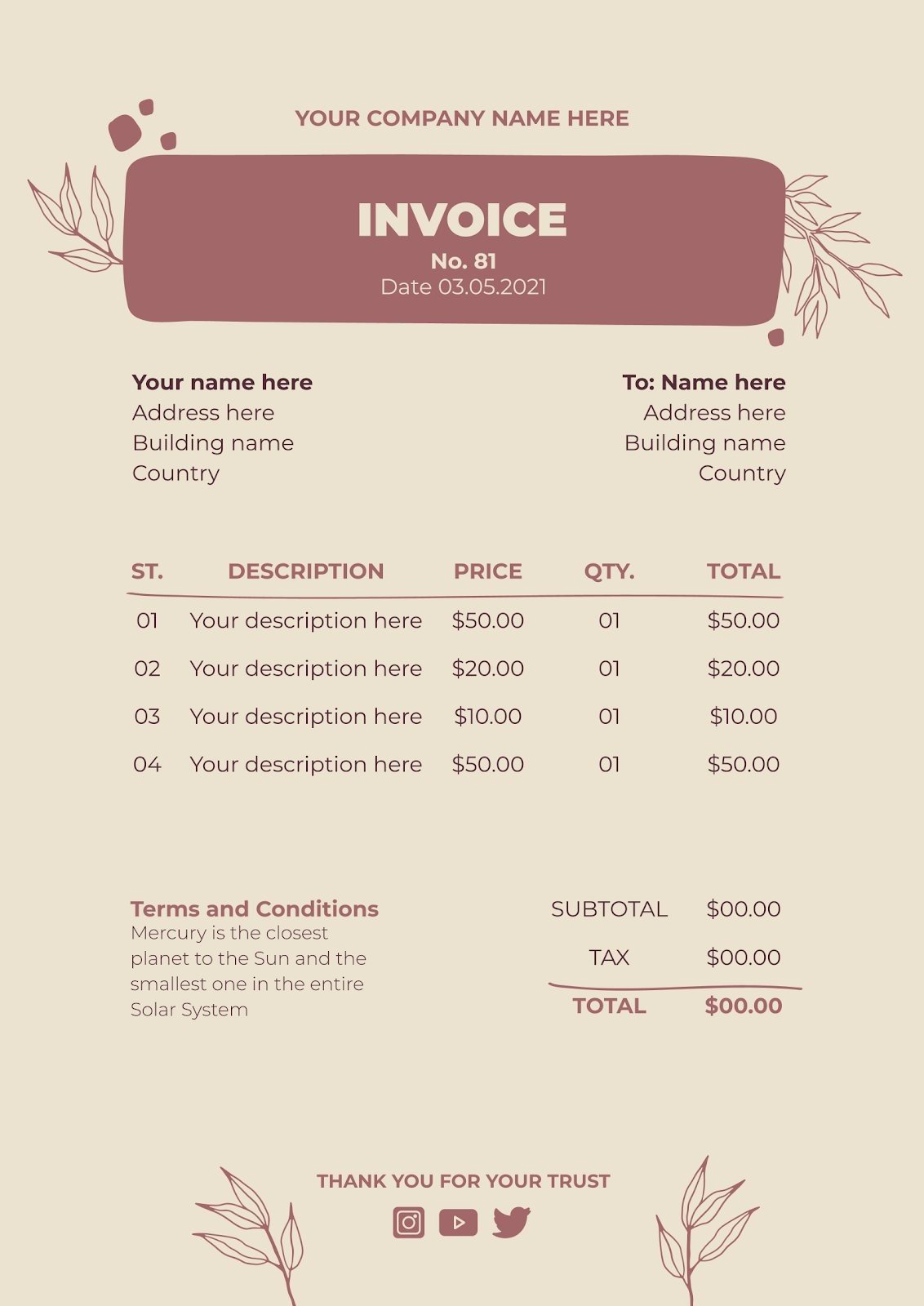 Illustrator Doodle Invoice | Google Slides and PowerPoint