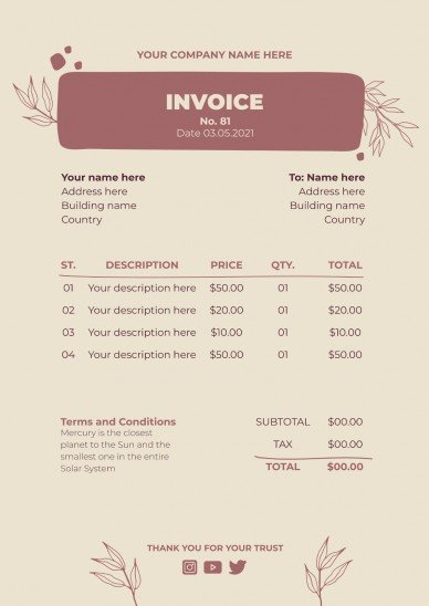 Illustrator Doodle Invoice | Google Slides and PowerPoint