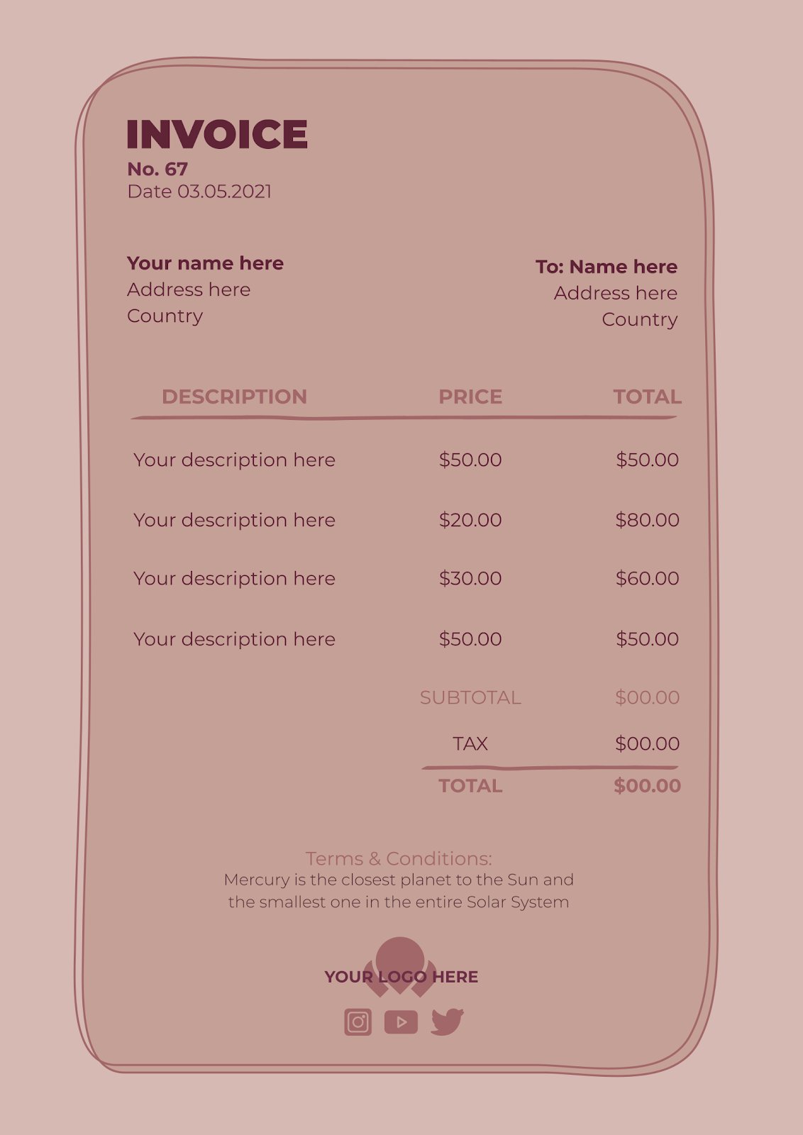 Illustrator Doodle Invoice | Google Slides and PowerPoint