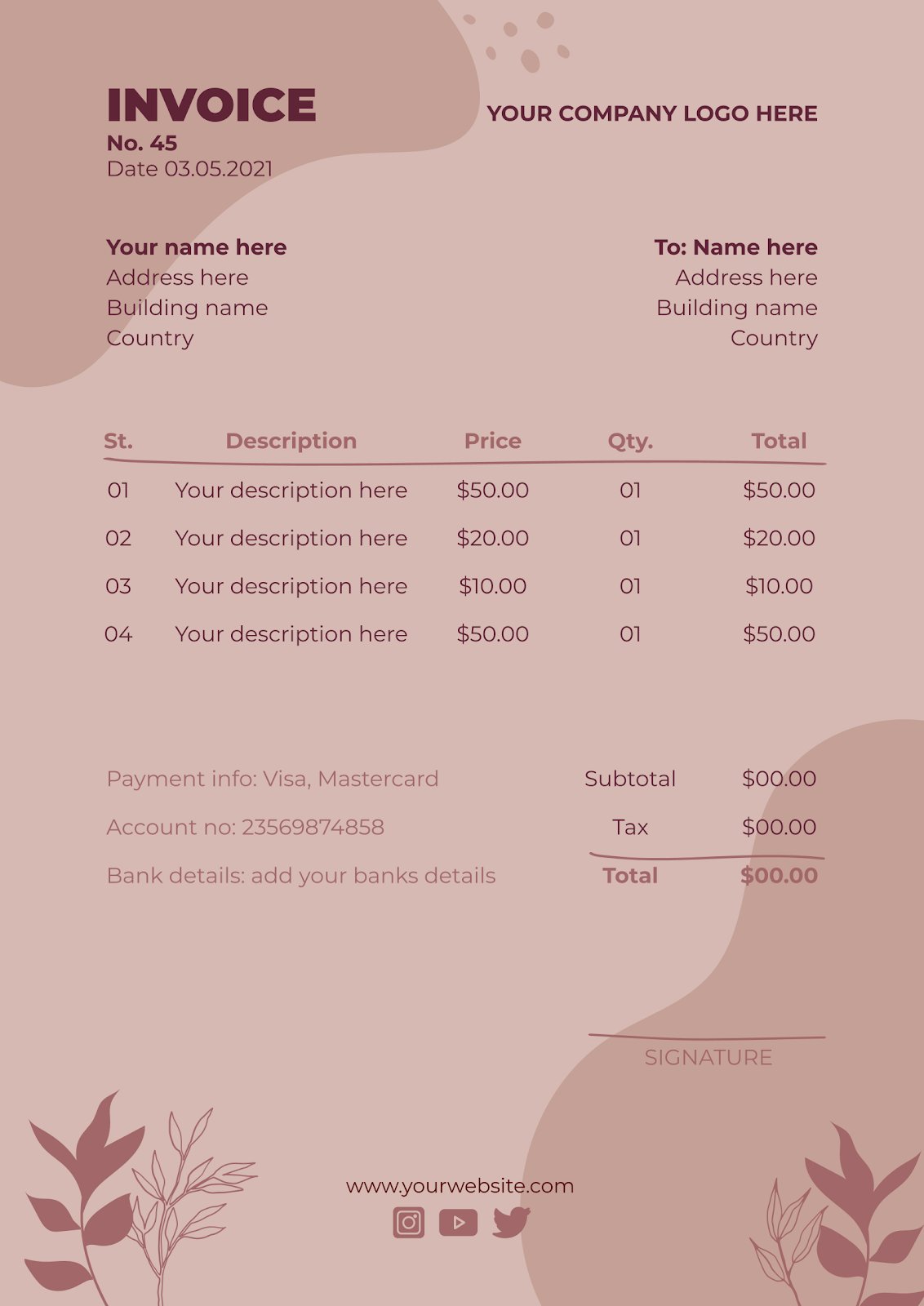 Illustrator Doodle Invoice | Google Slides and PowerPoint