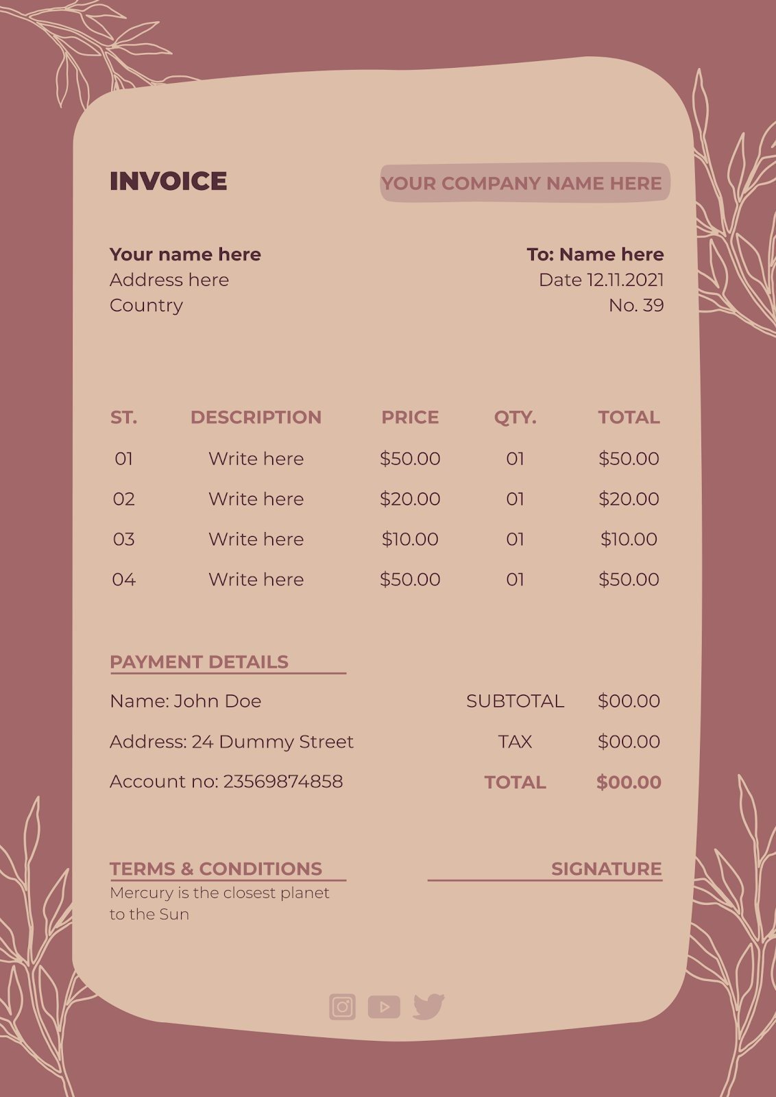 Illustrator Doodle Invoice | Google Slides and PowerPoint