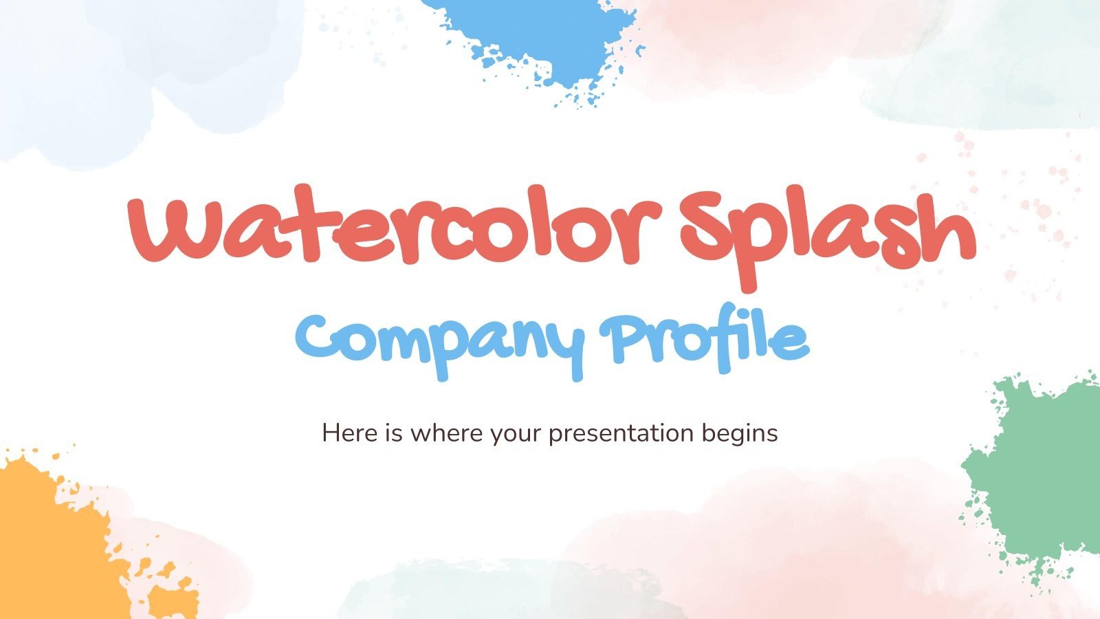 Watercolor Splash Company Profile | Google Slides & PPT