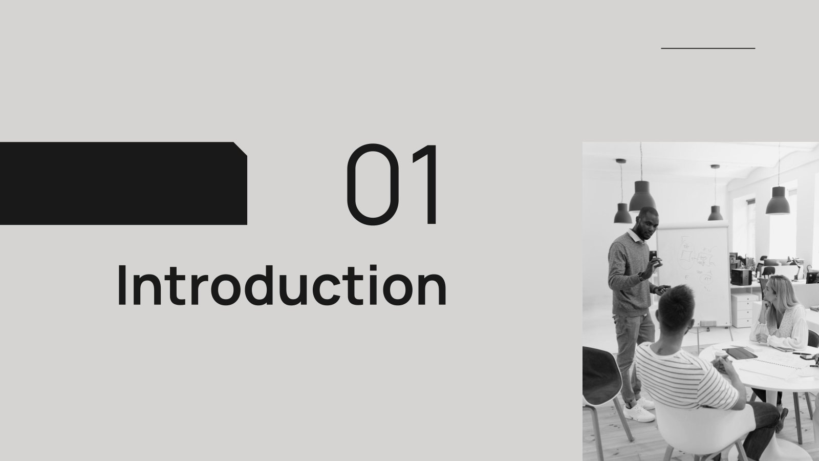 Monochrome Minimalist Pitch Deck Presentation