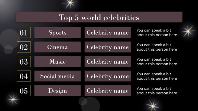 Celebrity and Glamour Theme Presentation