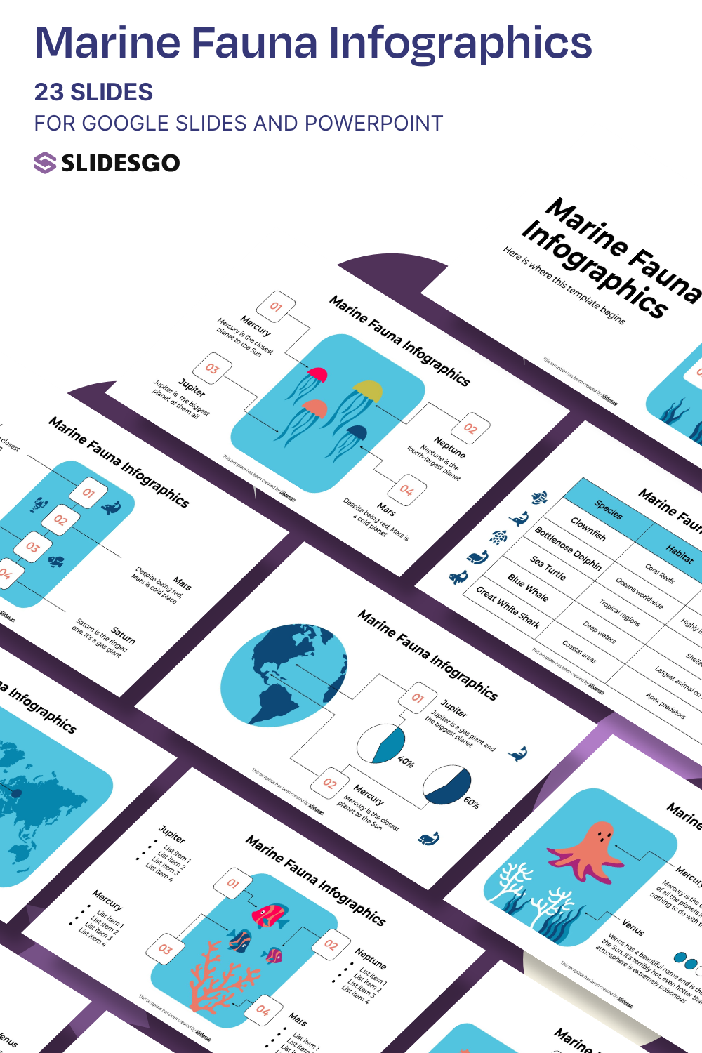 Marine Fauna Infographics Template
