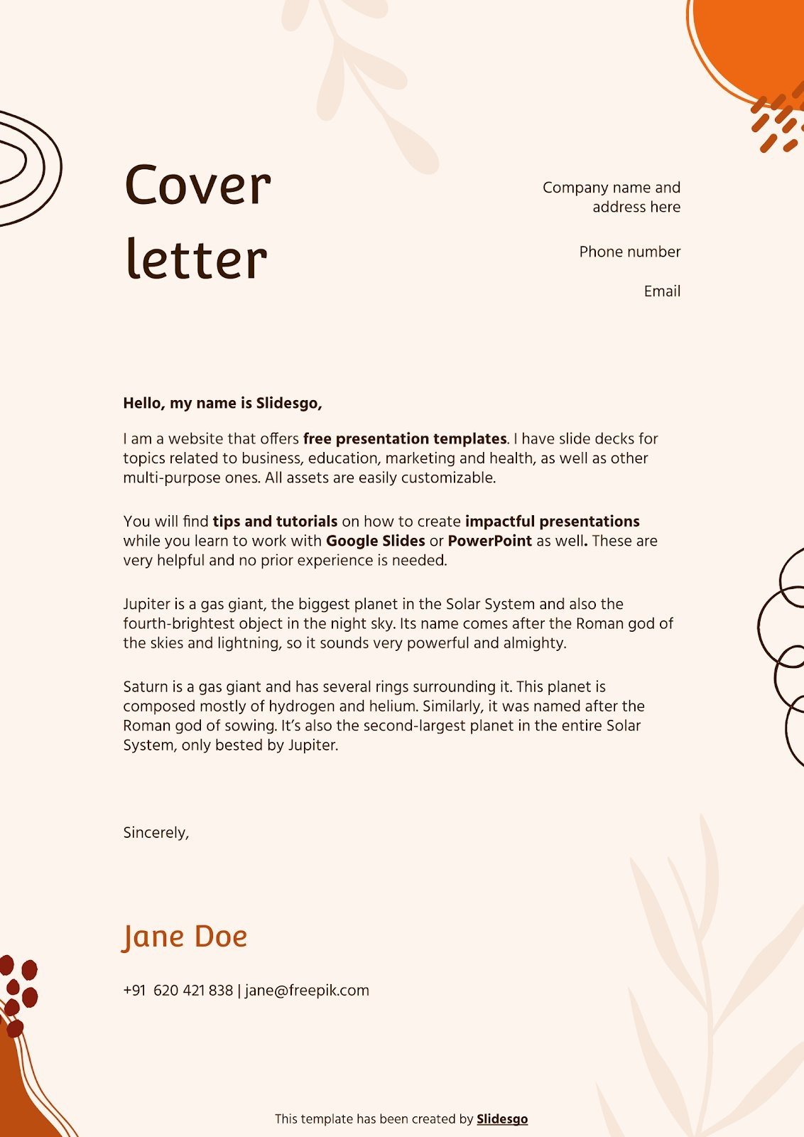 Warm Shades CV Presentation