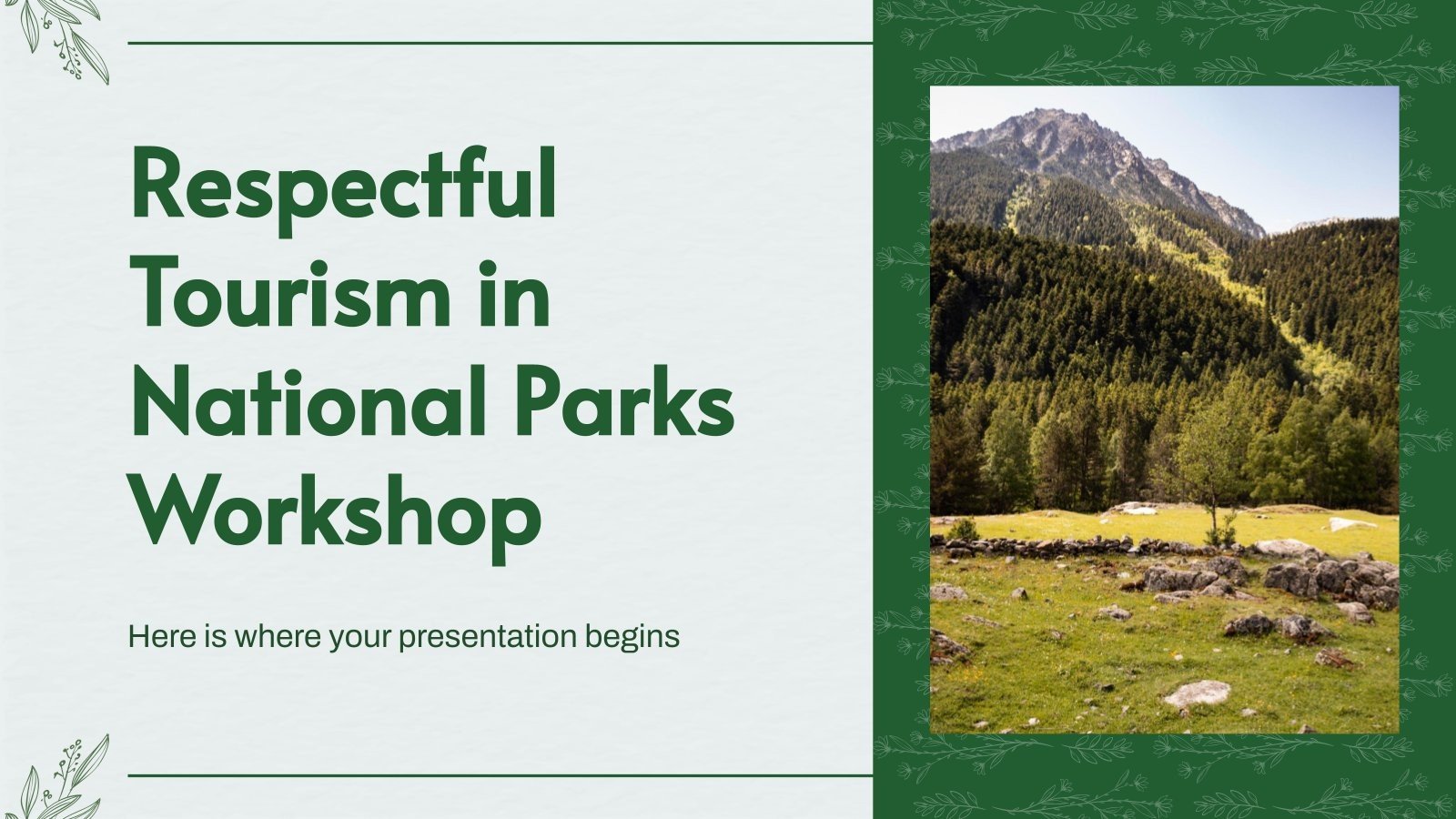 Respectful Tourism in National Parks Workshop Presentation