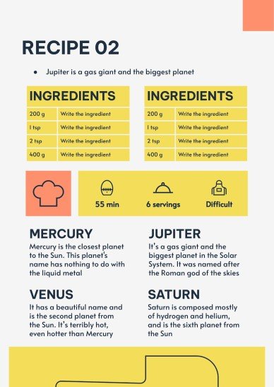 Dinner Recipes Book Presentation