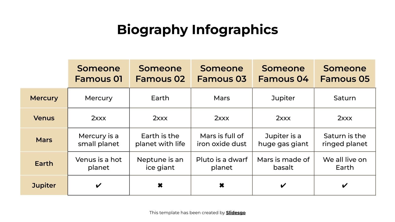 Biography Infographics Template