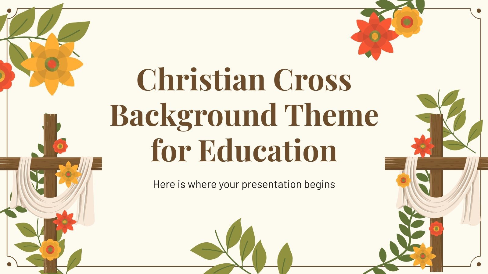 Christian Cross Background Theme for Education Presentation
