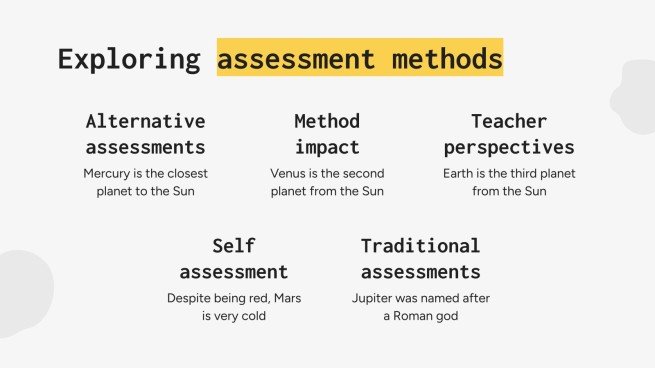 Student Assessment Methods Presentation