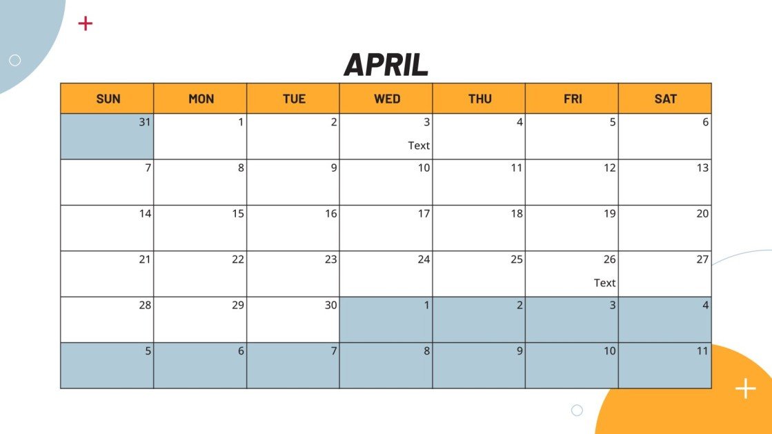 Medical Calendar Template Presentation