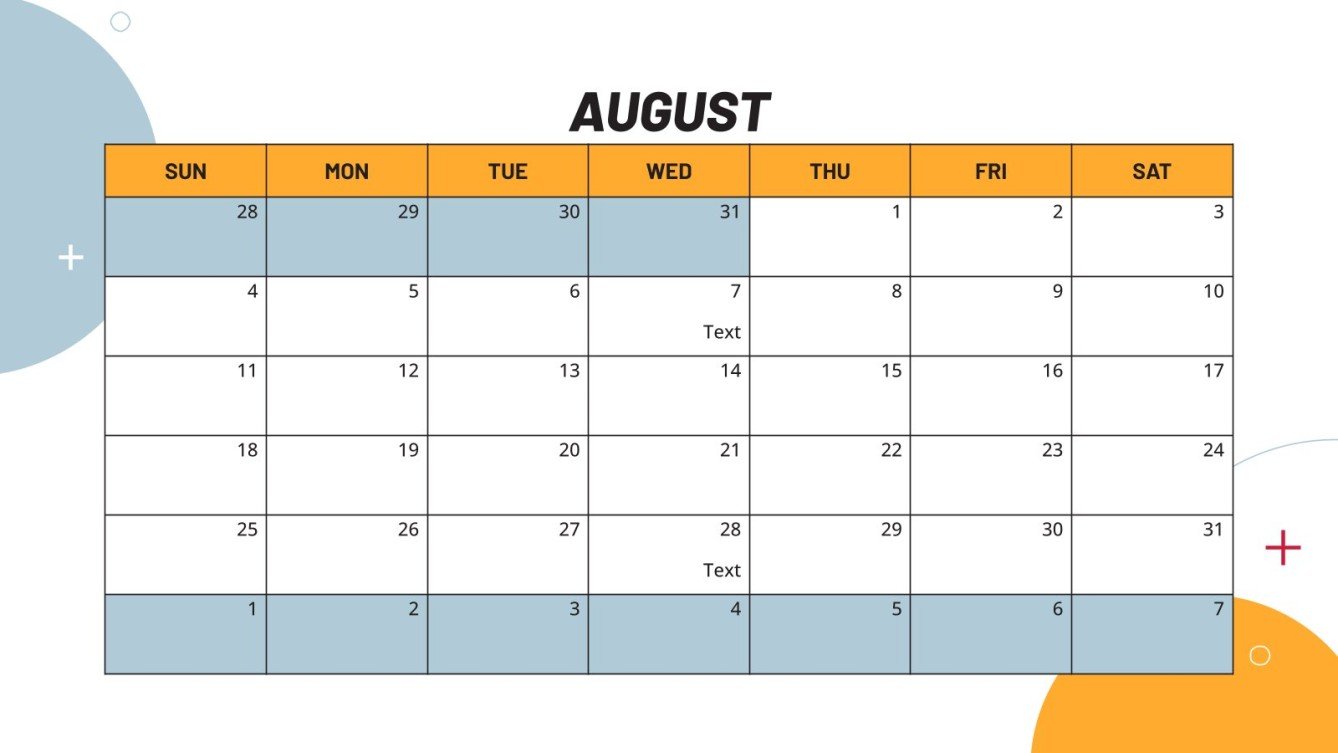 Medical Calendar Template Presentation