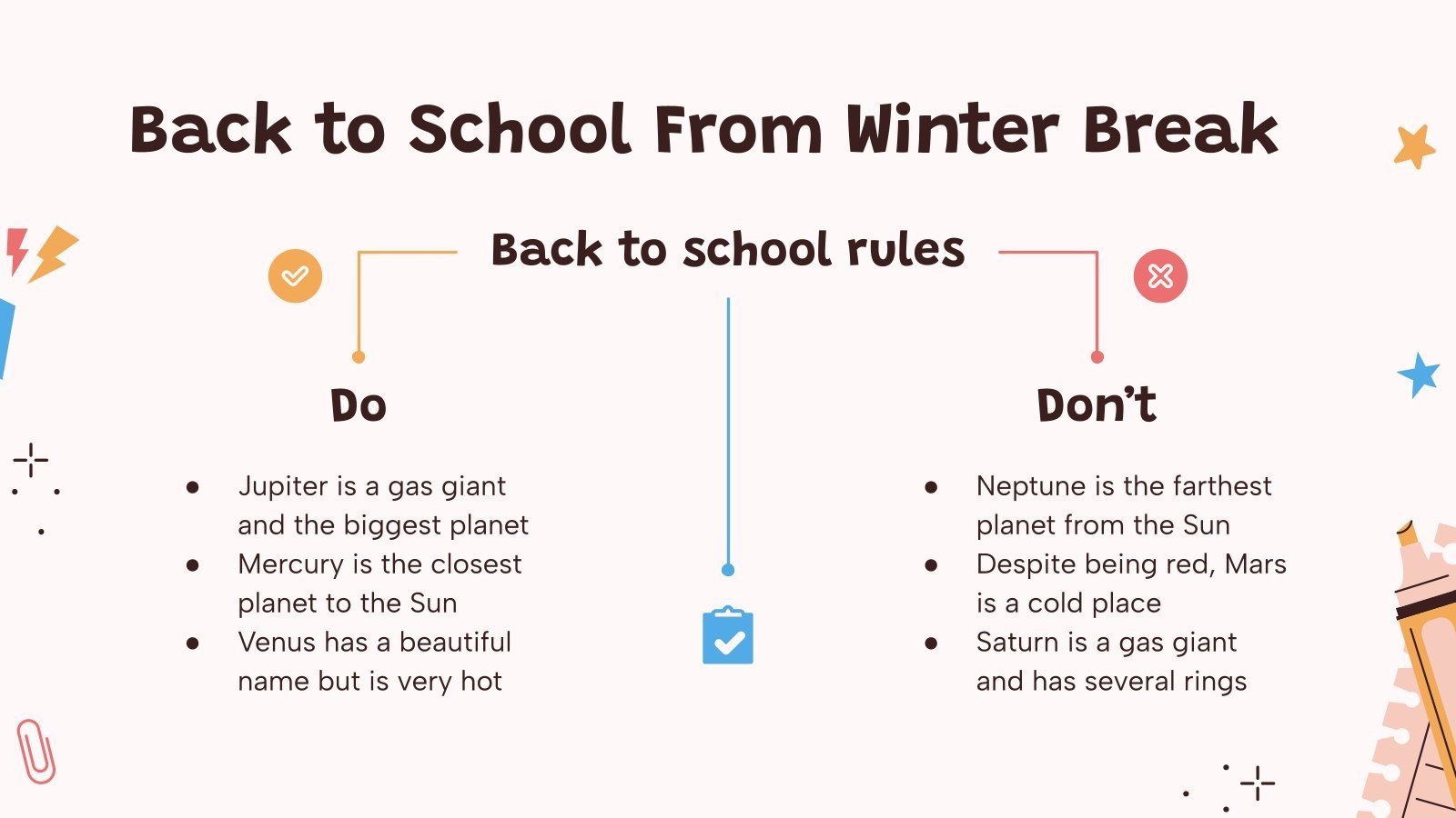 Back to School From Winter Break Infographics Presentation
