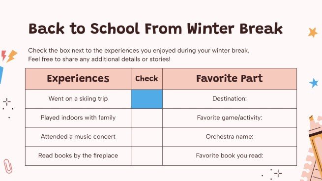 Back to School From Winter Break Infographics Presentation