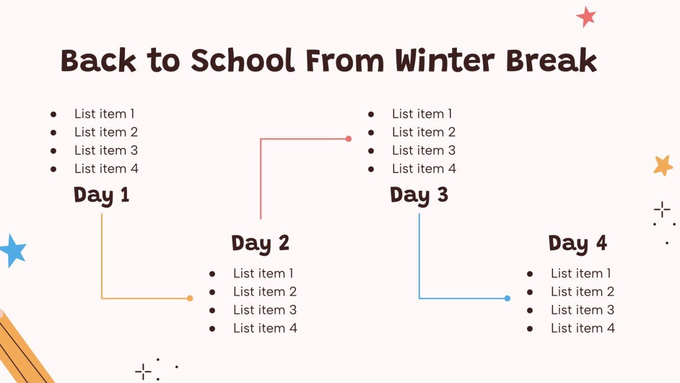 Back to School From Winter Break Infographics Presentation
