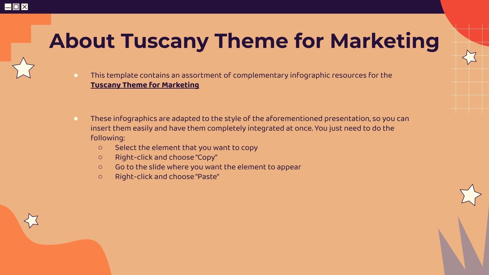 Tuscany Theme for Marketing Infographics Presentation