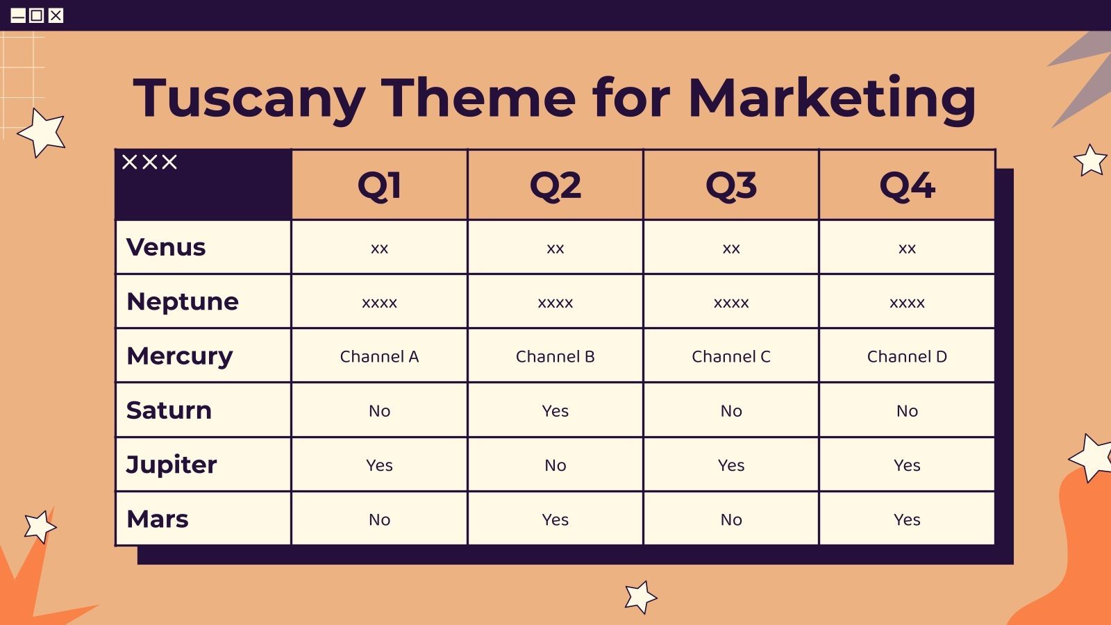 Tuscany Theme for Marketing Infographics Presentation