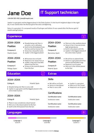 IT Support Technician Resume Presentation