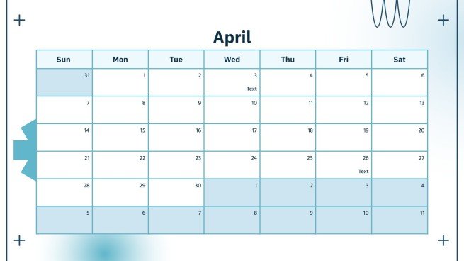 Medical Calendar Template Presentation