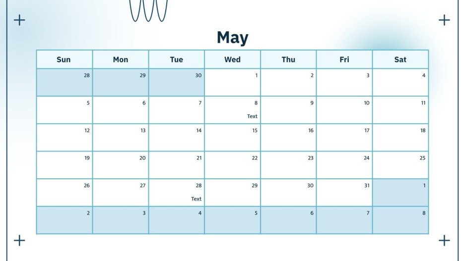 Medical Calendar Template Presentation