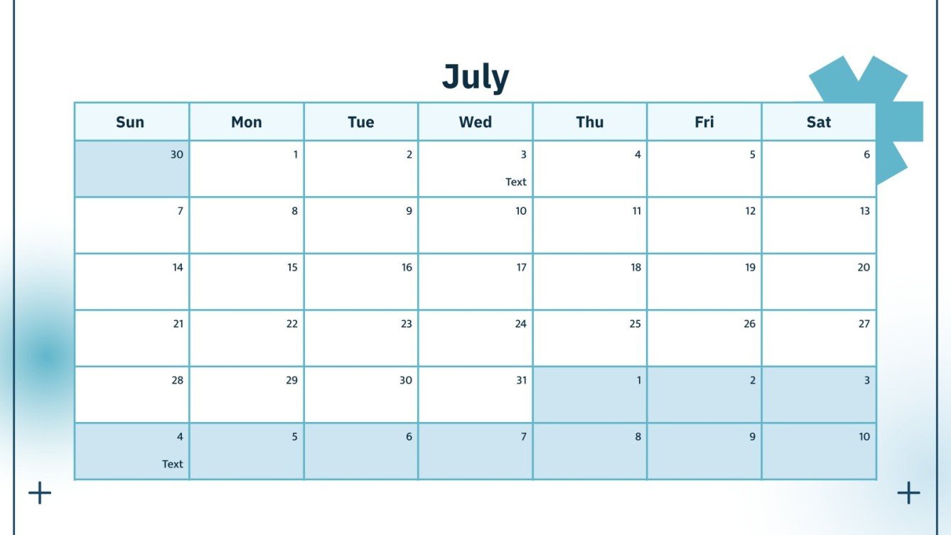 Medical Calendar Template Presentation