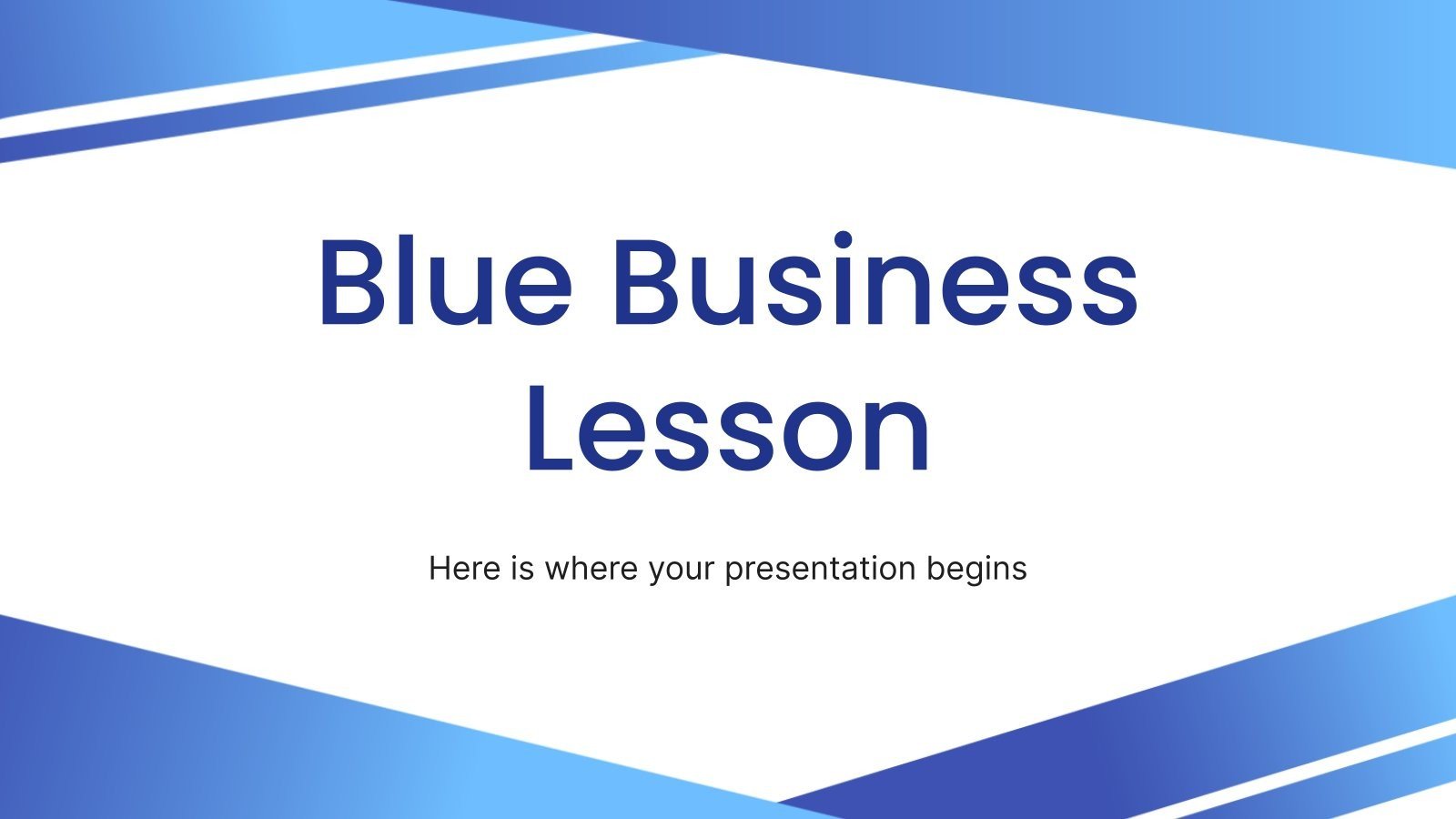 Blue Business Lesson Presentation