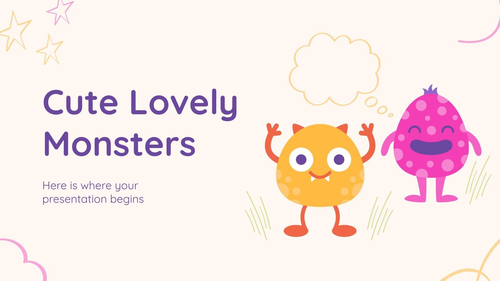 Plantillas gratis para Google Slides y PPT con monstruos